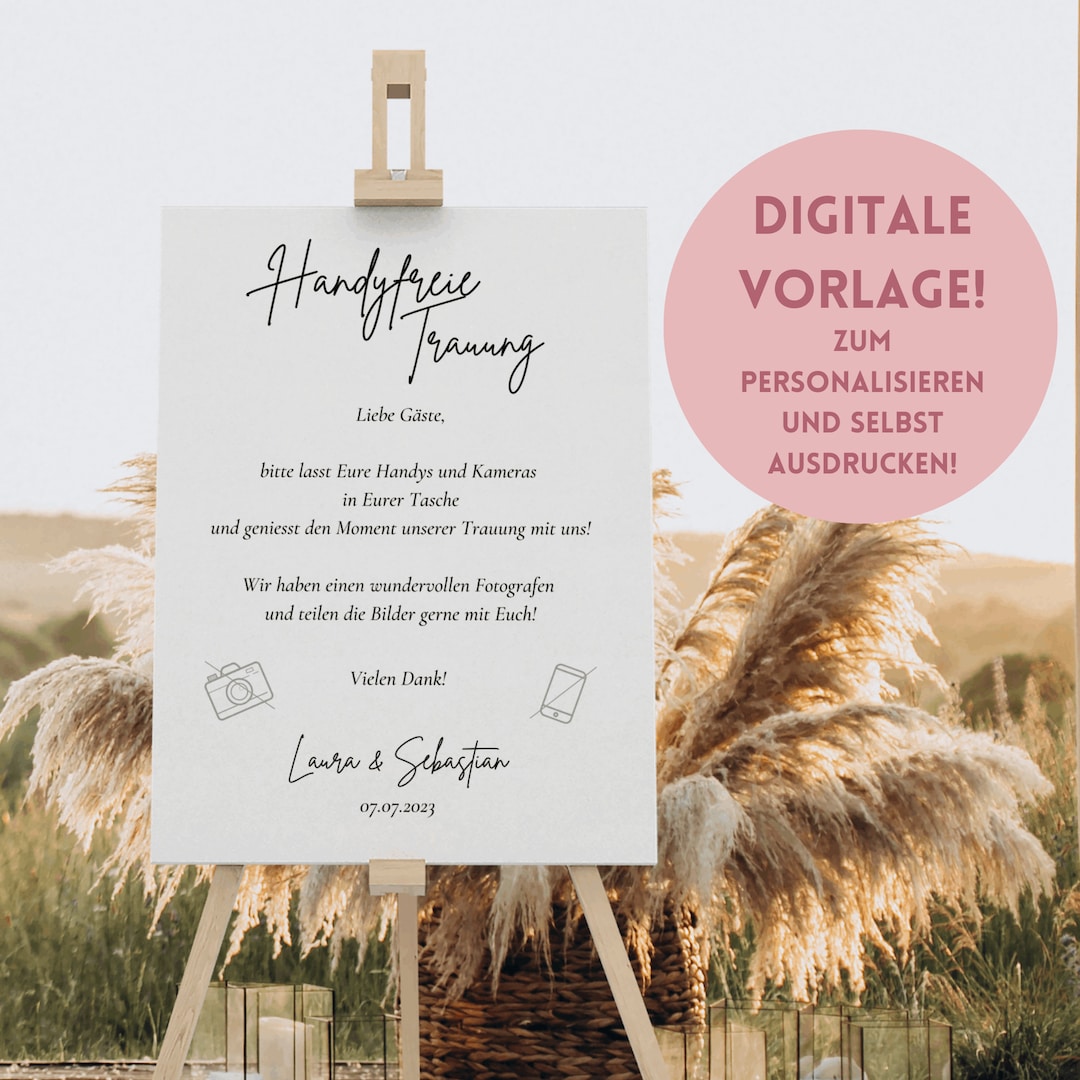 Editable Template for a Magical, Phone-free Wedding - Print Your Own ...