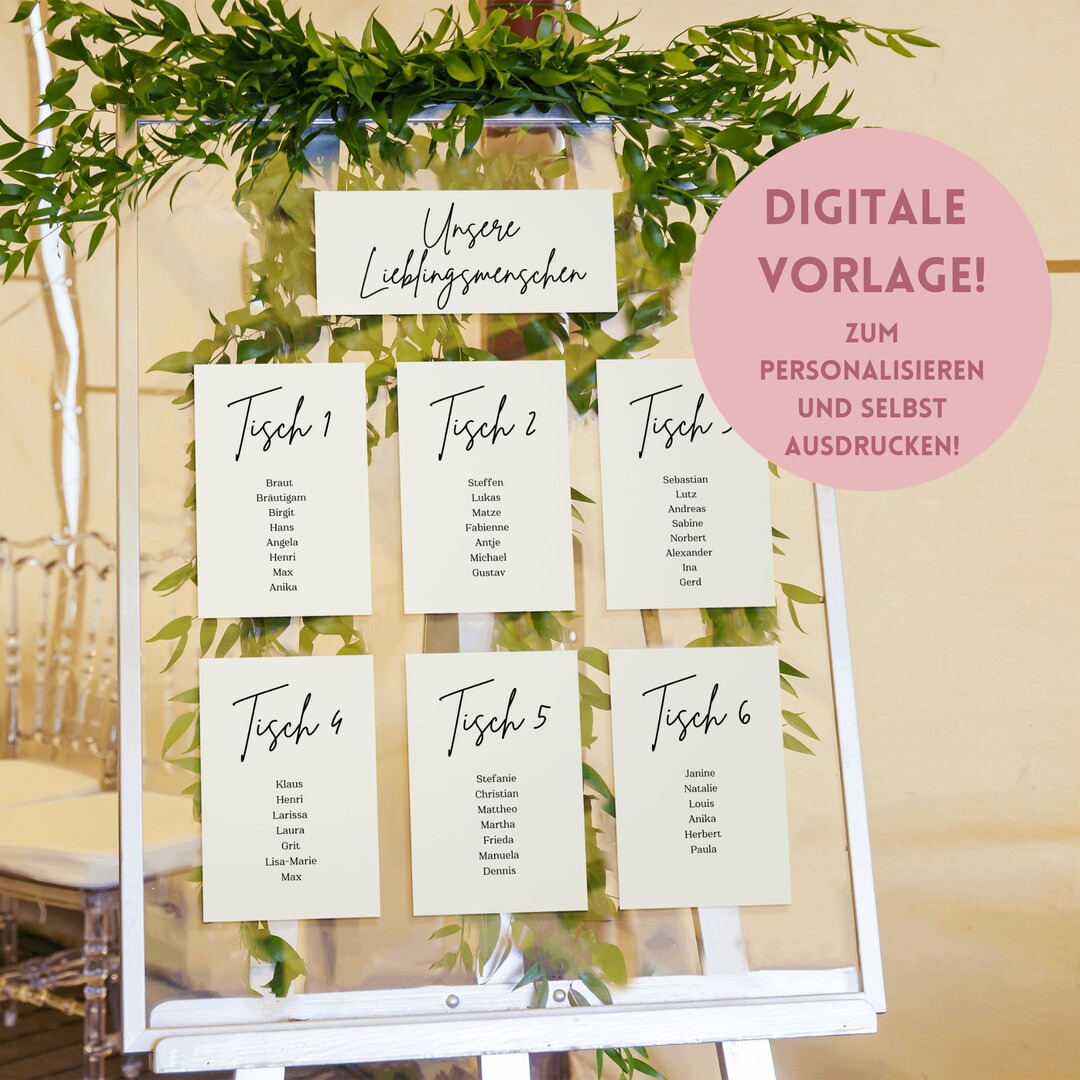 Customizable Seating Chart Cards. Digital and Canva-editable Template ...