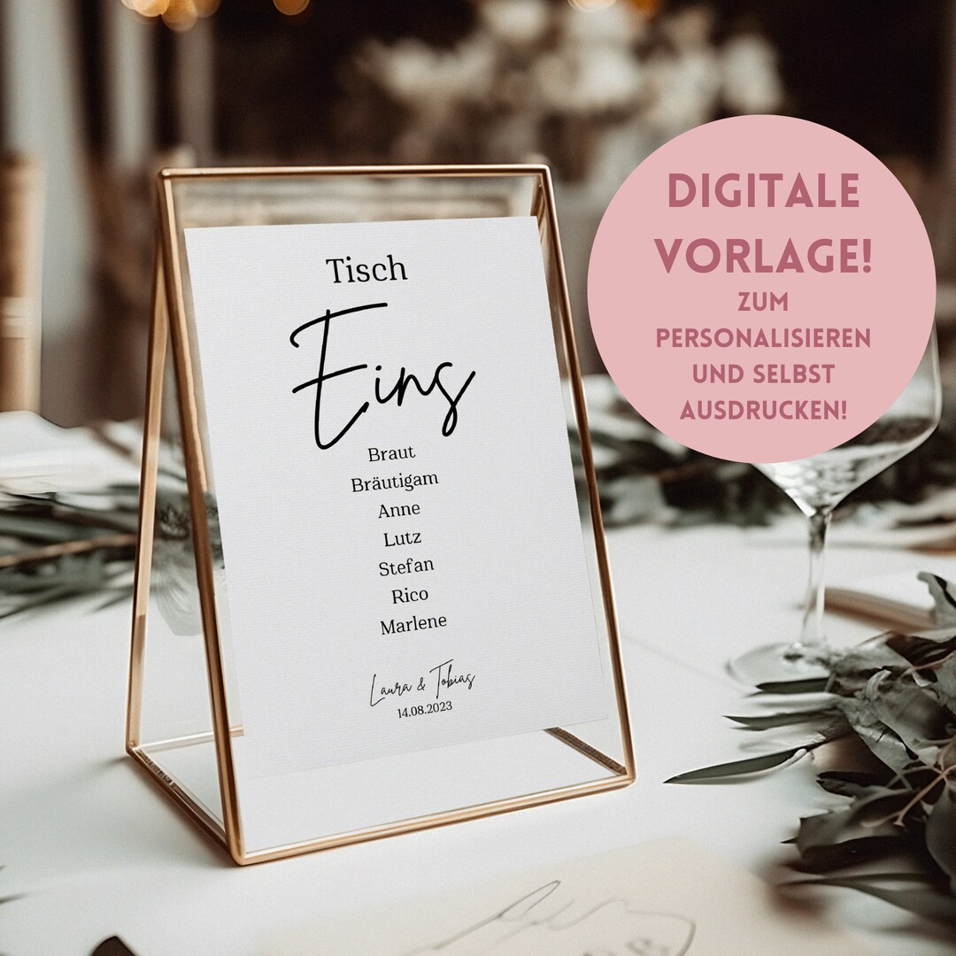 Editable Canva Template Table Number - Table Number as PDF to Print ...