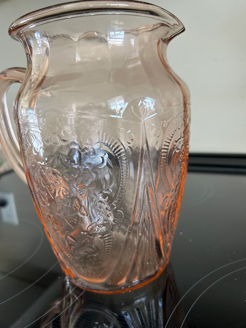 Mint Depression Glass Pink Royal Lace Pitcher - Etsy