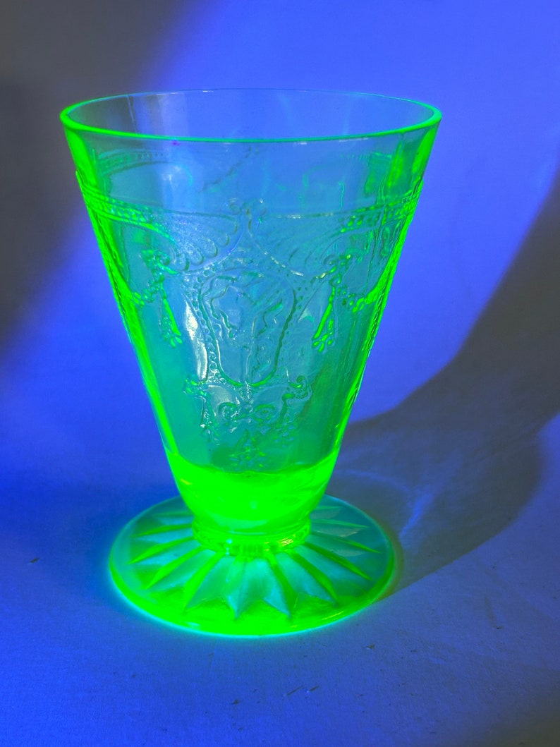 Vintage Depression Glass Uranium Radium Juice Tumbler Cameo Ballerina ...