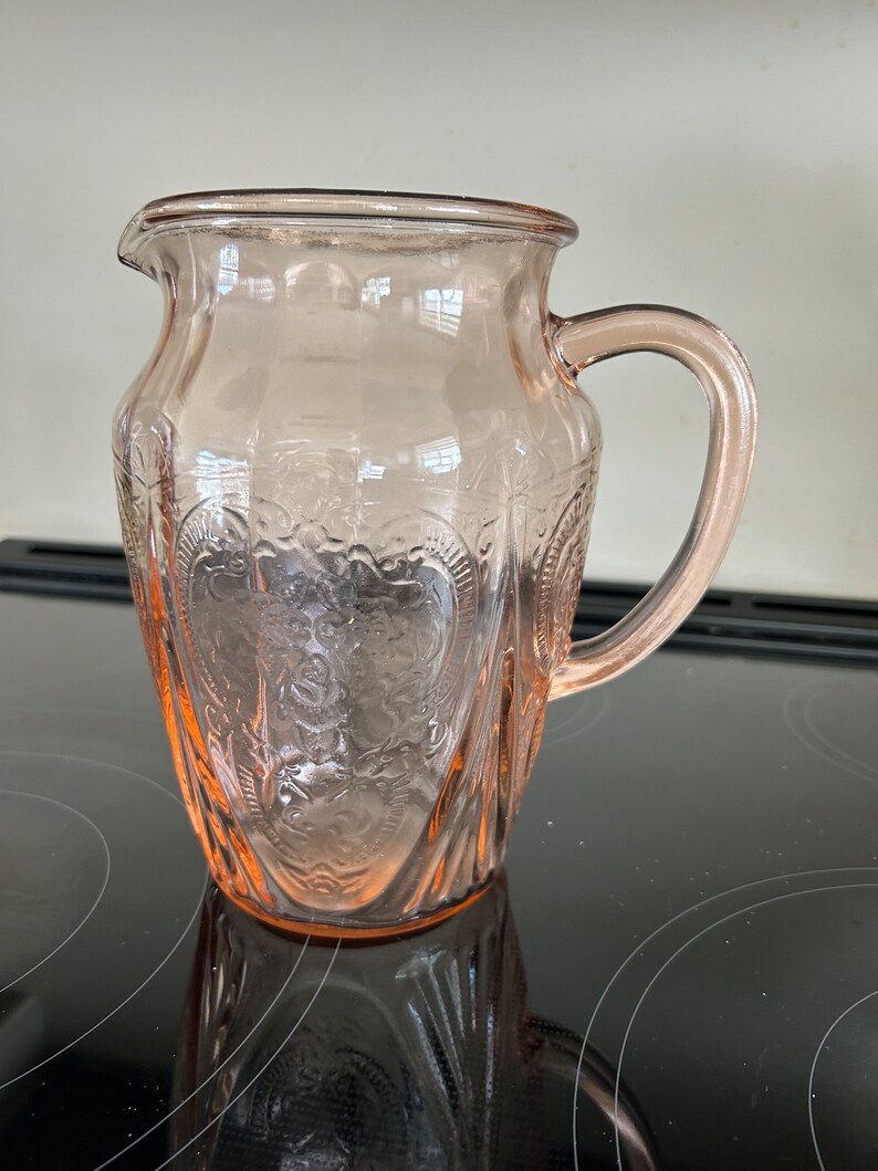 Mint Depression Glass Pink Royal Lace Pitcher - Etsy