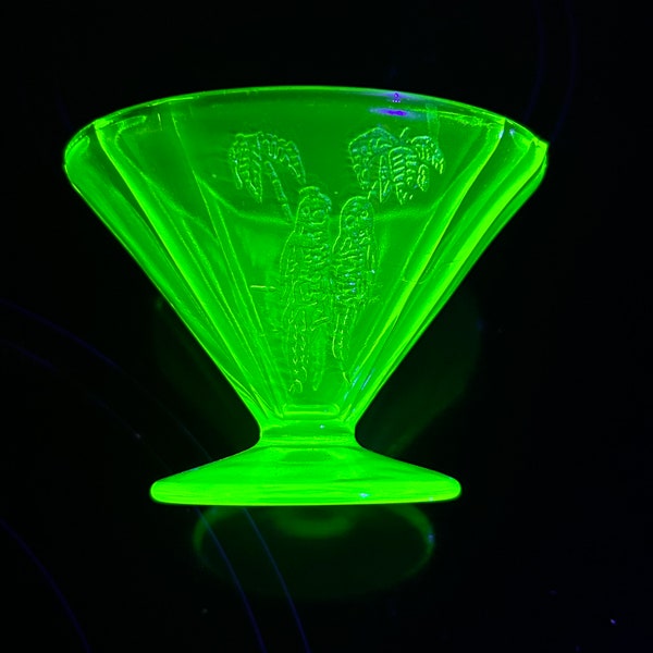 Parrot Pattern Uranium Glass - Etsy