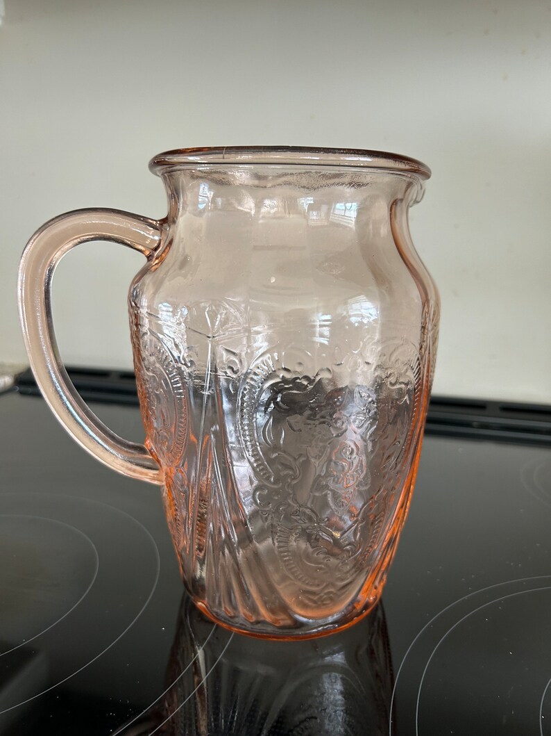 Mint Depression Glass Pink Royal Lace Pitcher - Etsy