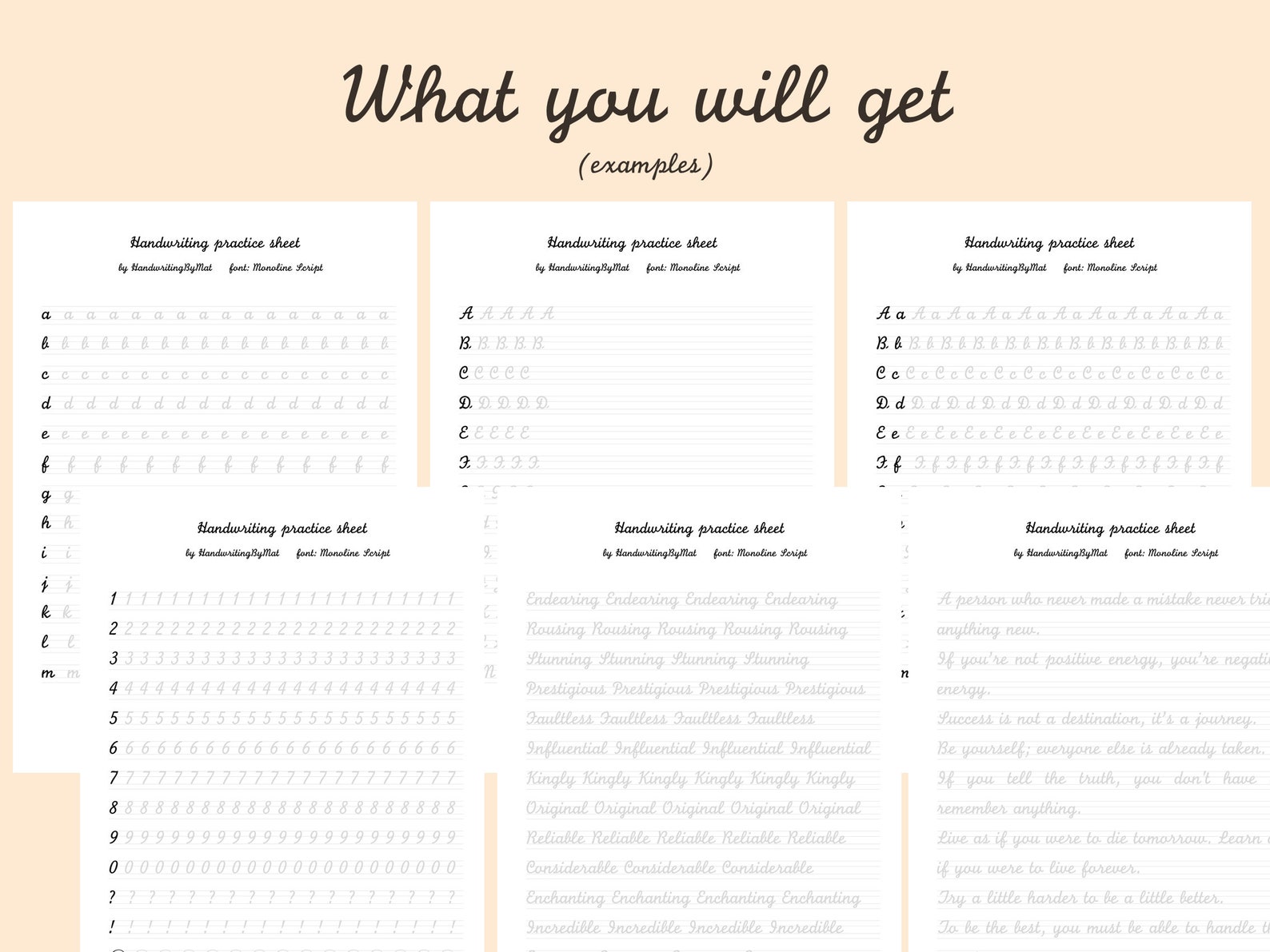 Calligraphy Worksheet Cursive Monoline Handwriting Worksheets, Monoline ...