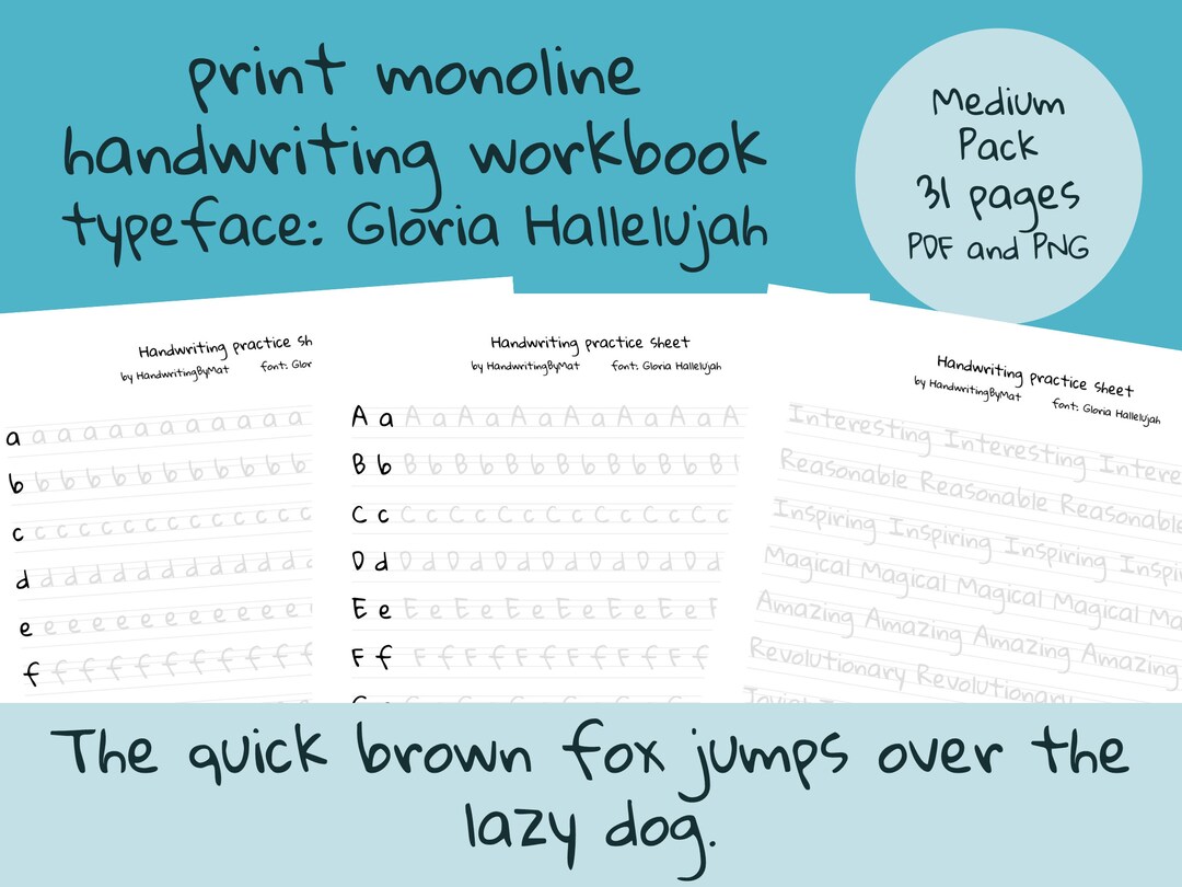 Monoline Handwriting Worksheets, Monoline Print Lettering, Procreate ...