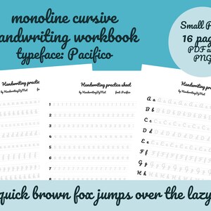 Cursive Monoline Handwriting Worksheets, Monoline Script Lettering ...