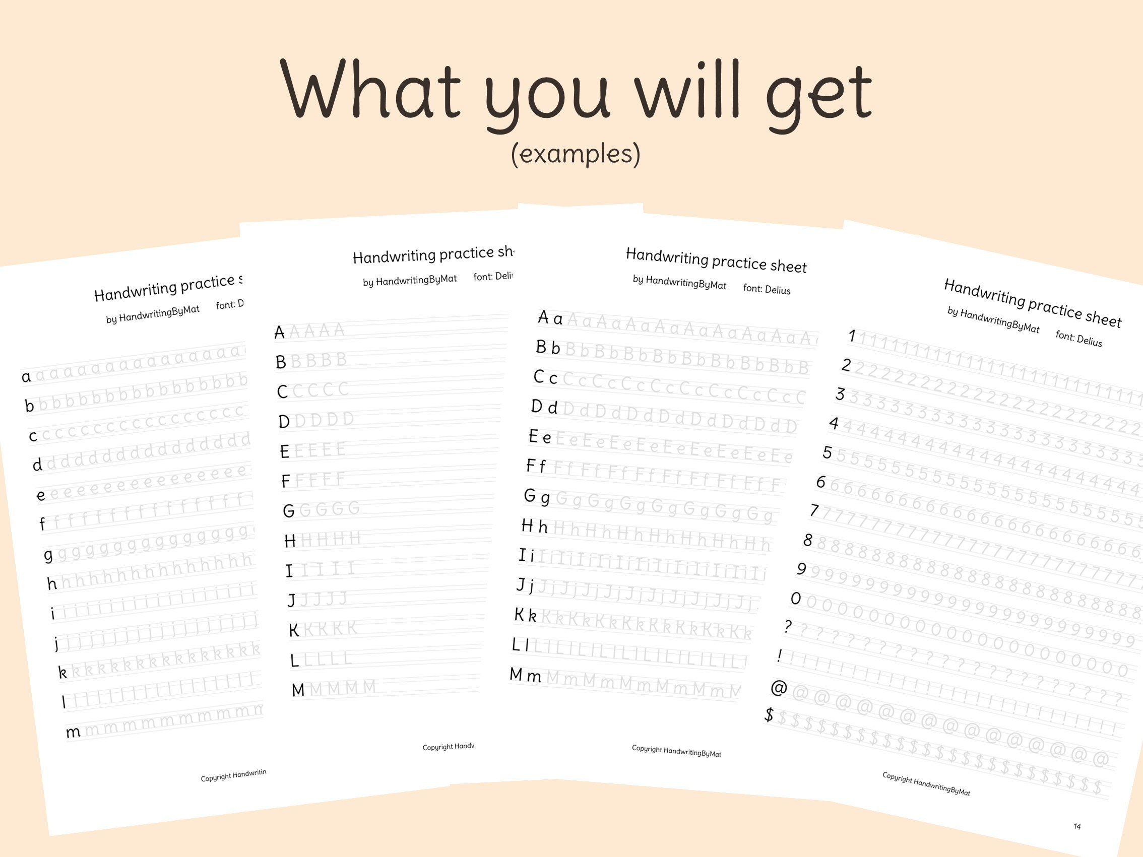 Monoline Print Handwriting Worksheets, Monoline Print Lettering ...