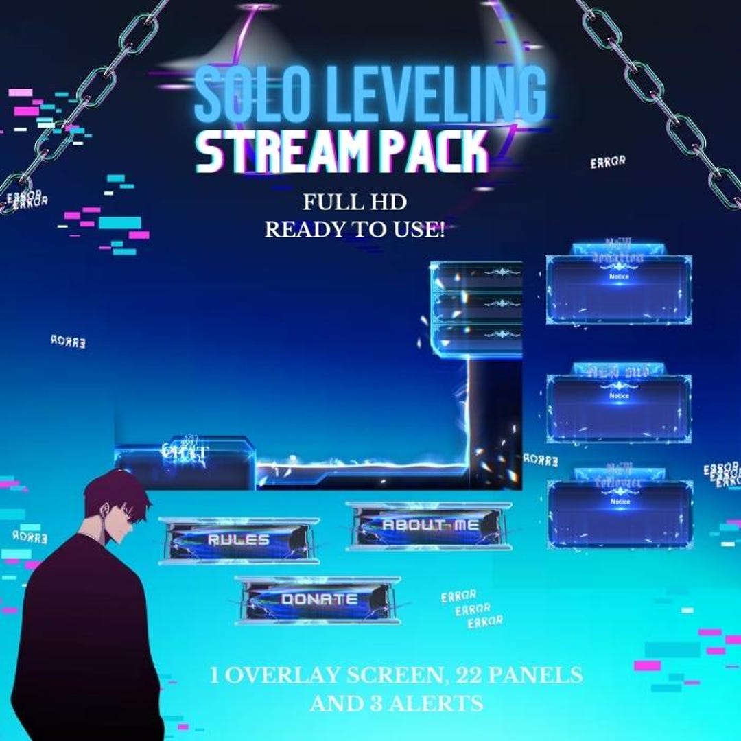 Solo Leveling Stream Pack | Stream Overlay | Alerts | Panels | Jinwoo ...