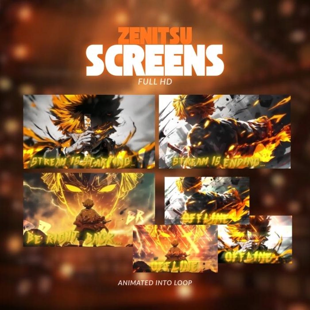 Zenitsu Animated Screens | Demon Slayer Infinity Castle | Stream Pack ...