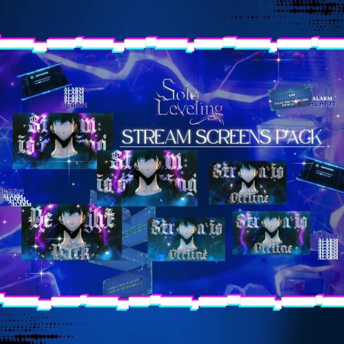 Solo Leveling Animated Stream Screens Pack (digital Download) - Etsy