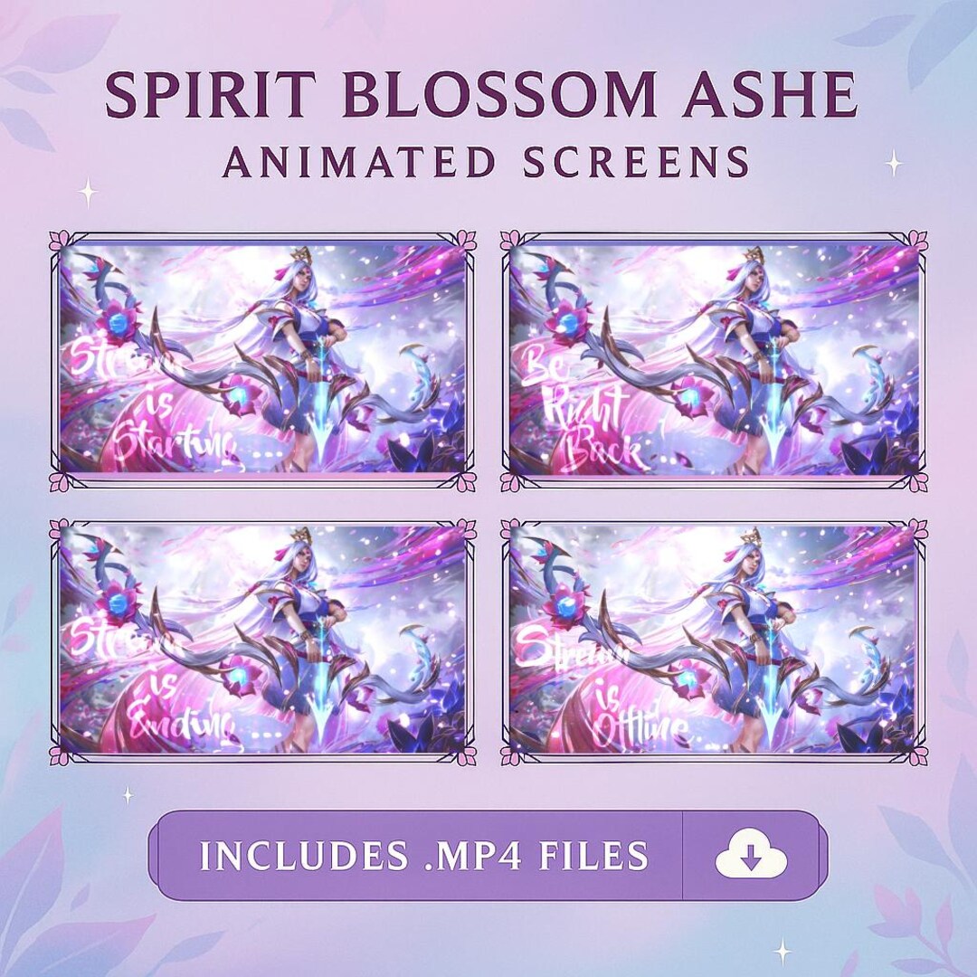 Spirit Blossom Ashe Animated Screens | League of Legends/twitch ...