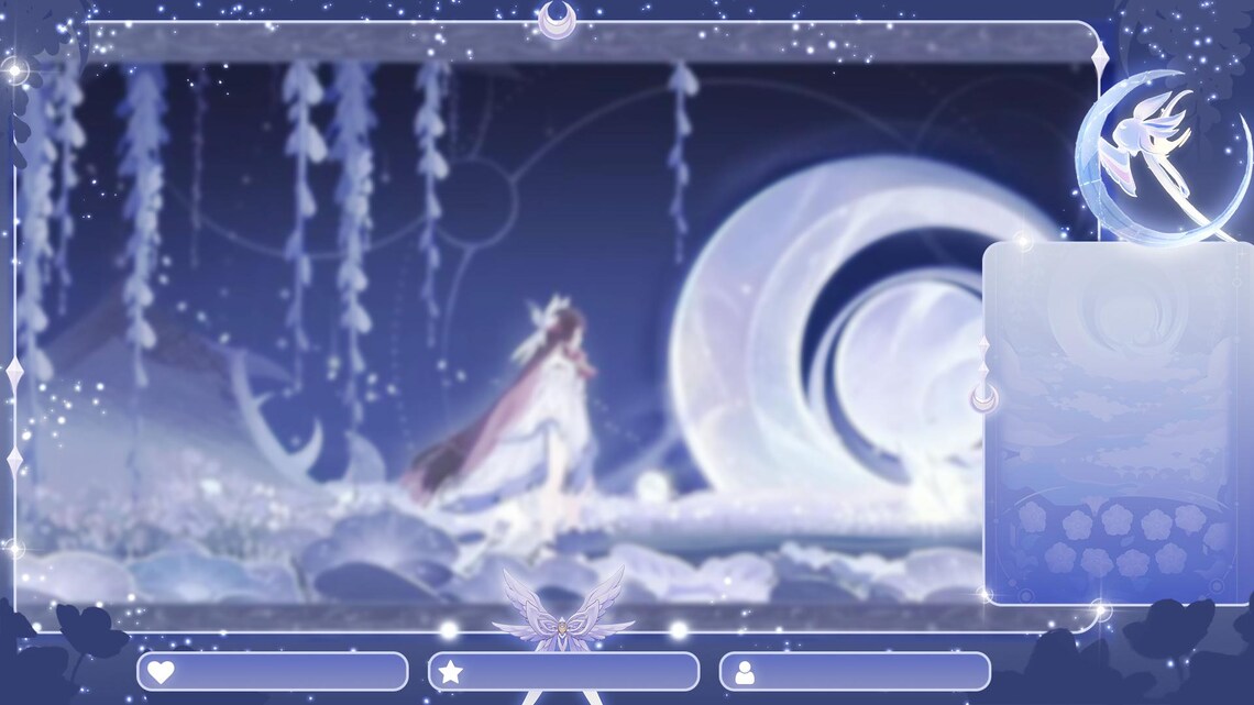 Moon Maiden Themed Stream Pack | Overlay | Panels | Genshin Impact - Etsy