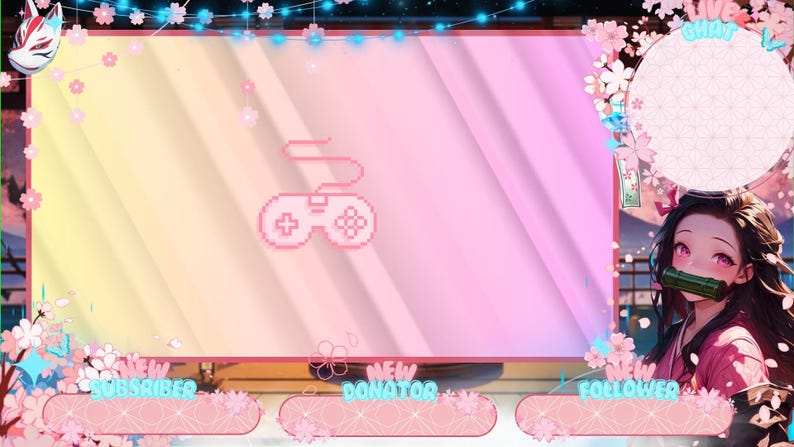 Nezuko Kamado Themed Streaming Kit for Twitch | Pack With Stream ...