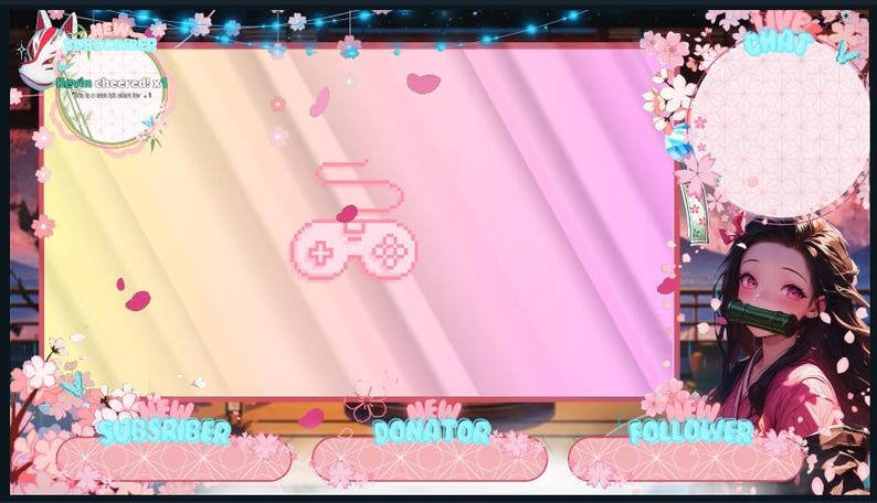 Nezuko Themed Animated Alerts for Stream | Twitch Overlays and Scenes ...