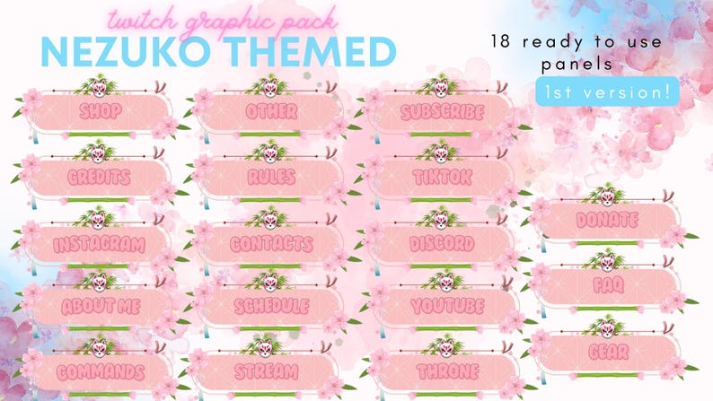 Nezuko Kamado Themed Streaming Kit for Twitch | Pack With Stream ...