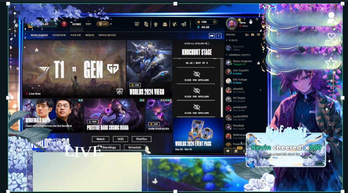 Giyu Tomioka Themed Animated Alerts for Stream Twitch Overlays and ...