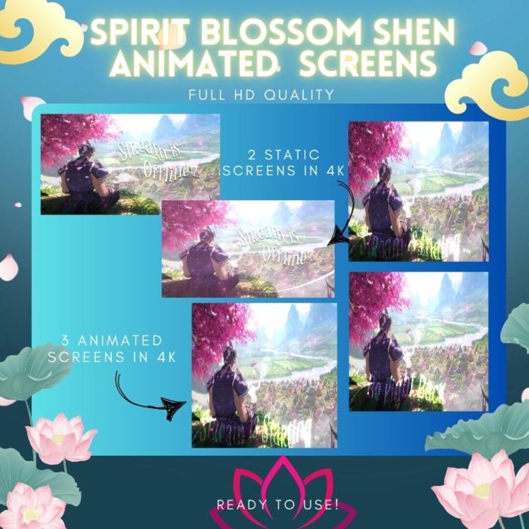 Spirit Blossom Shen Fully Animated Screens 4k /league of Legends/twitch ...