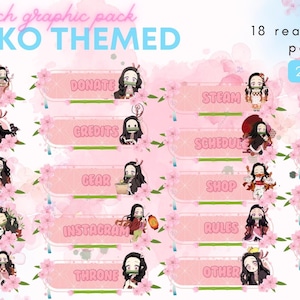 Nezuko Kamado Themed Streaming Kit for Twitch | Pack With Stream ...