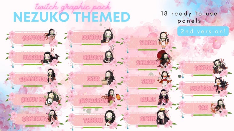Nezuko Kamado Themed Streaming Kit for Twitch | Pack With Stream ...