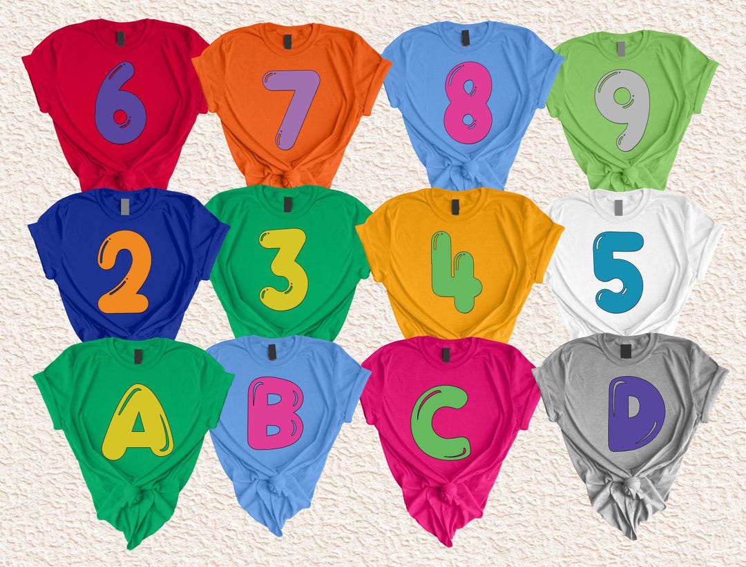 Numbers and Alphabetic Kids Blocks School Group Halloween Costume ...