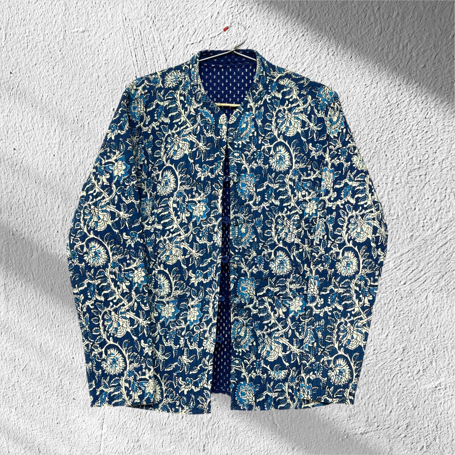 Hand Block Printed Cotton Quilted Jacket, Reversible Short Coat - Etsy