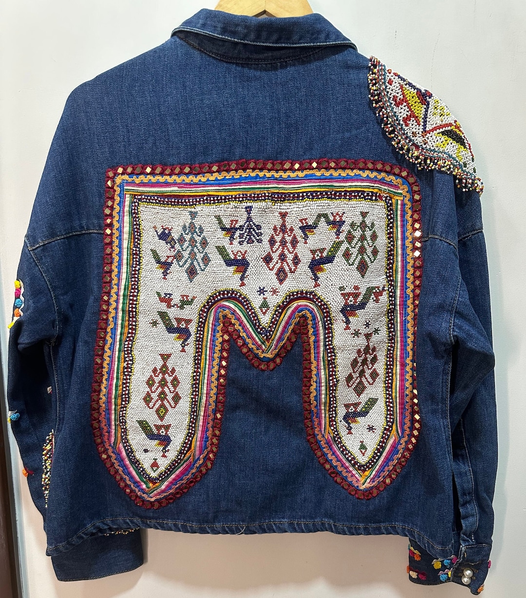 Banjara Denim Jacket, Bohemian Beadwork, Patchwork - Etsy