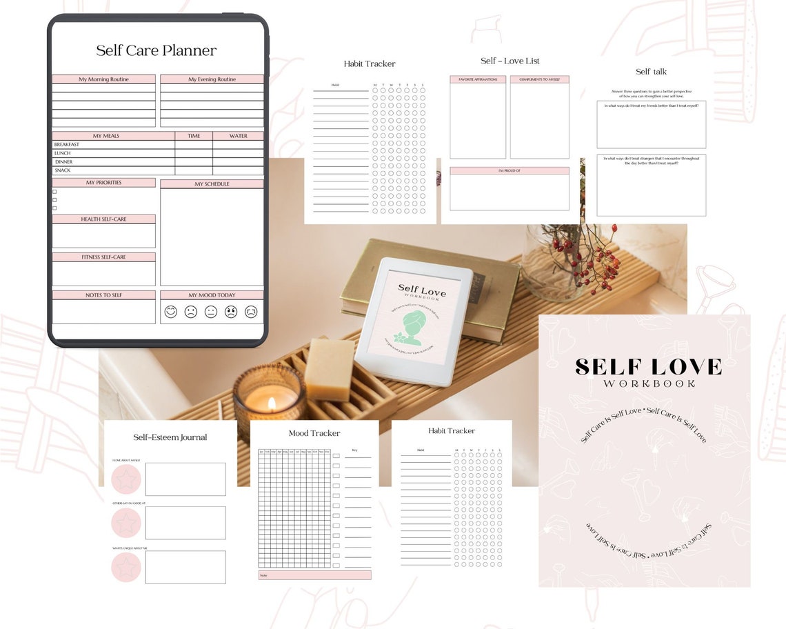 Self Care Canva Template Bundle, Self-care Templates, Self Care Journal ...