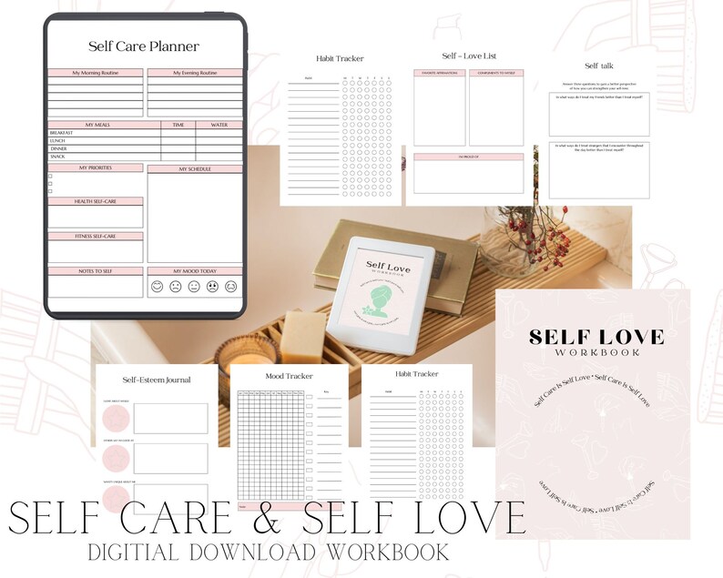 Self Care Canva Template Bundle, Self-care Templates, Self Care Journal ...