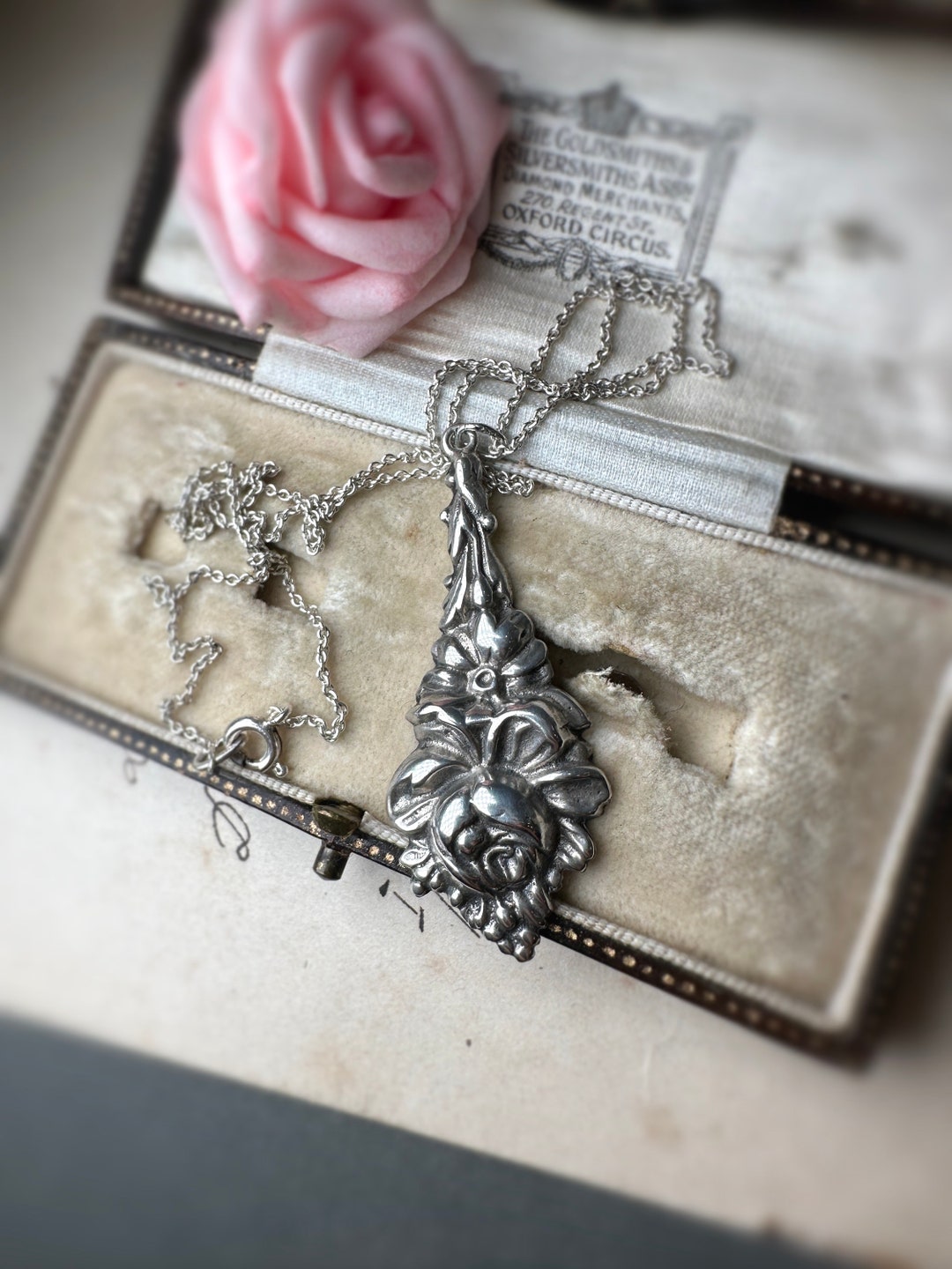 Beautiful Jugendstil Art Nouveau Germany Silver 835 Repousse Rose ...