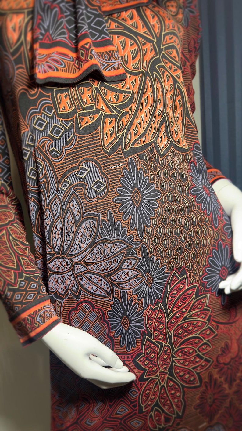 Vintage 1970s LEONARD Paris Mikado Silk Jersey Dress – Hand-painted ...