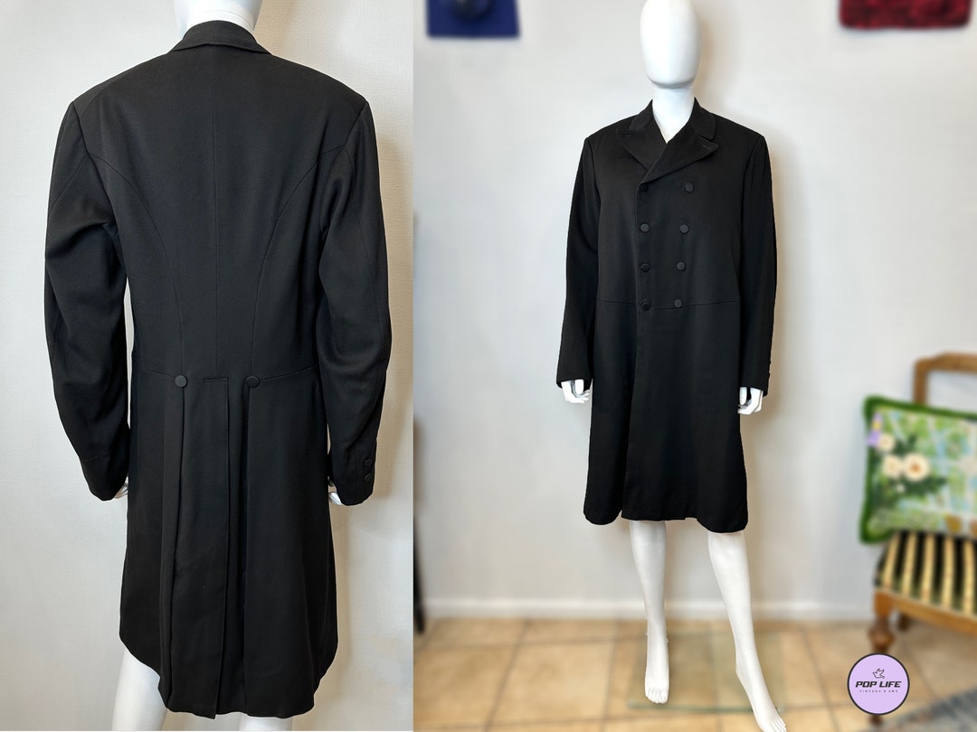 Antique Victorian Era Totally Hand Sewn Black Barathea Wool - Etsy