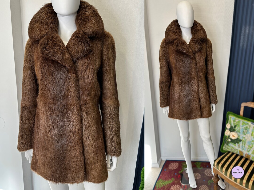 Vintage Rich Long Hair Beaver Natural Fur Short Coat Jacket - Etsy