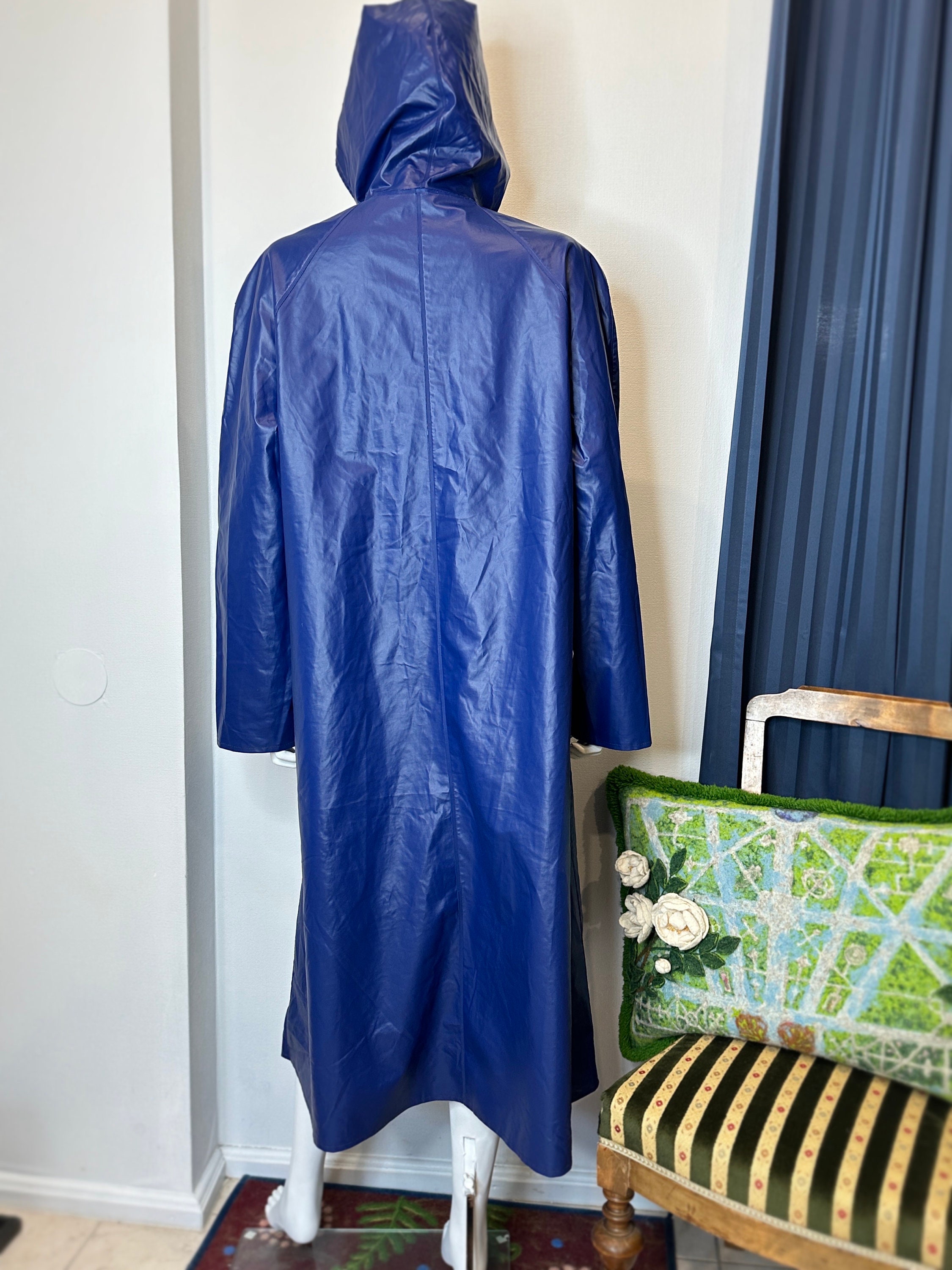 Cool Vintage RUKKA PVC Rubber Raincoat A Line Coat Hooded L - Etsy UK