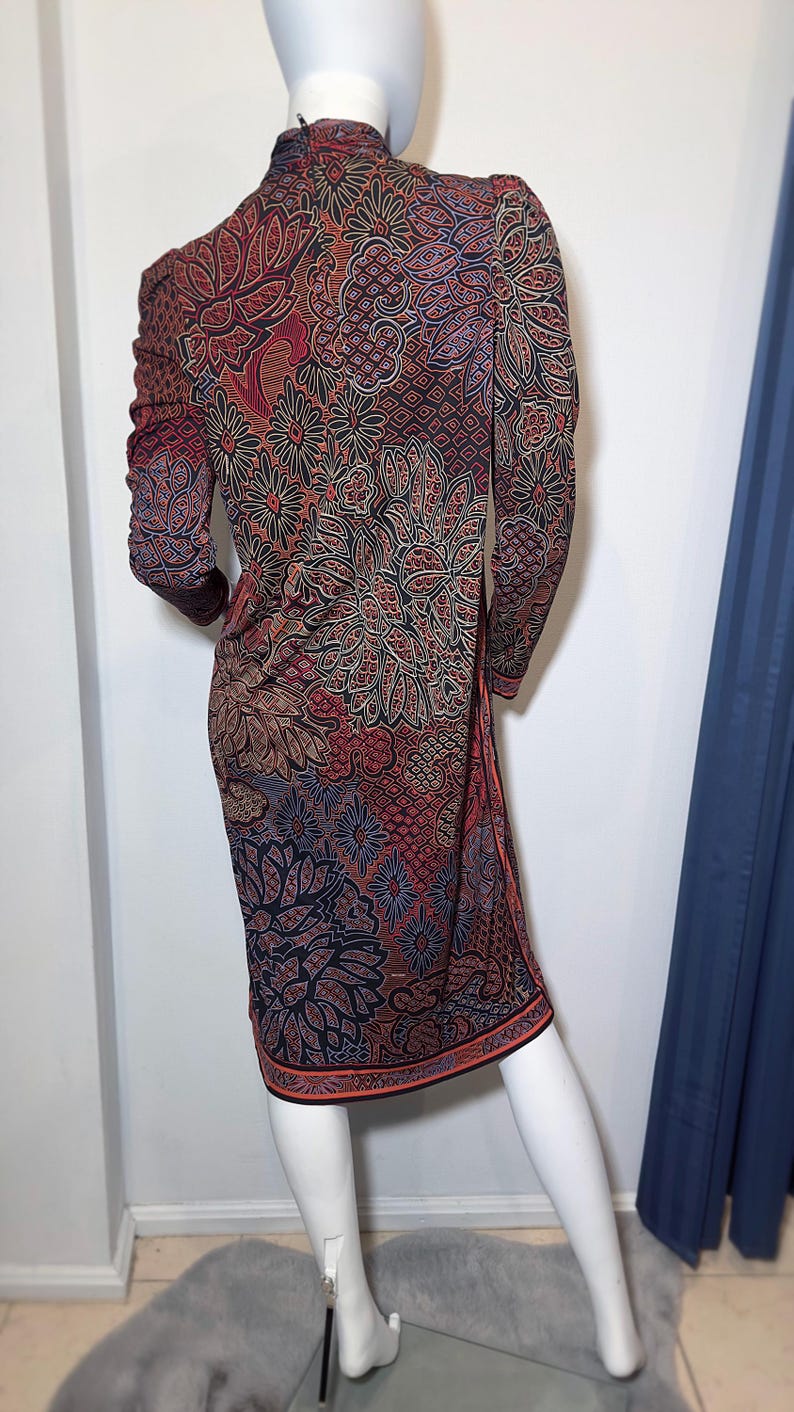 Vintage 1970s LEONARD Paris Mikado Silk Jersey Dress – Hand-painted ...