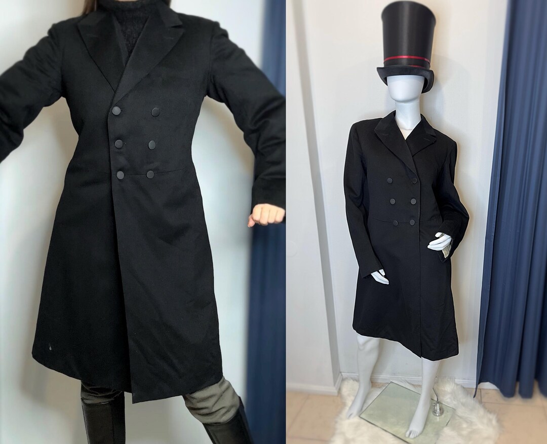 Antique 19th Century Victorian Bespoke Hand Sewn Frock Coat Silk Lining ...