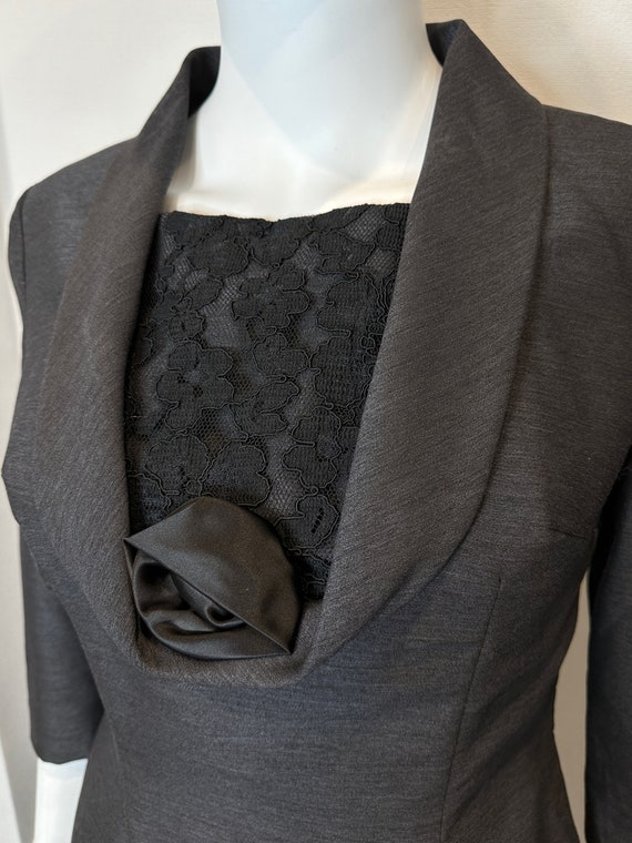 Chic Vintage 1960s DIOLEN Wool Blend Grey Sheath Dres… - Gem