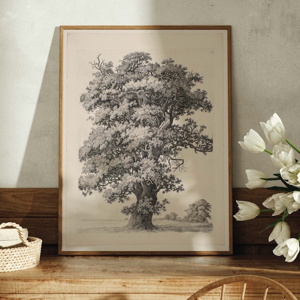 Tree Drawing Digital Art - Etsy