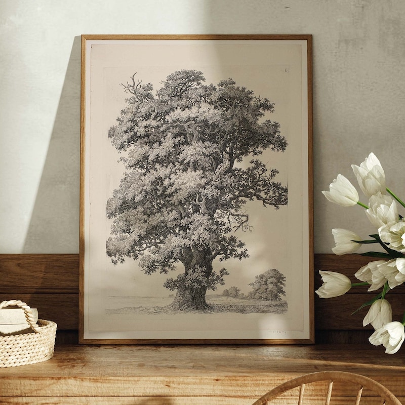 Tree Drawing Digital Art - Etsy