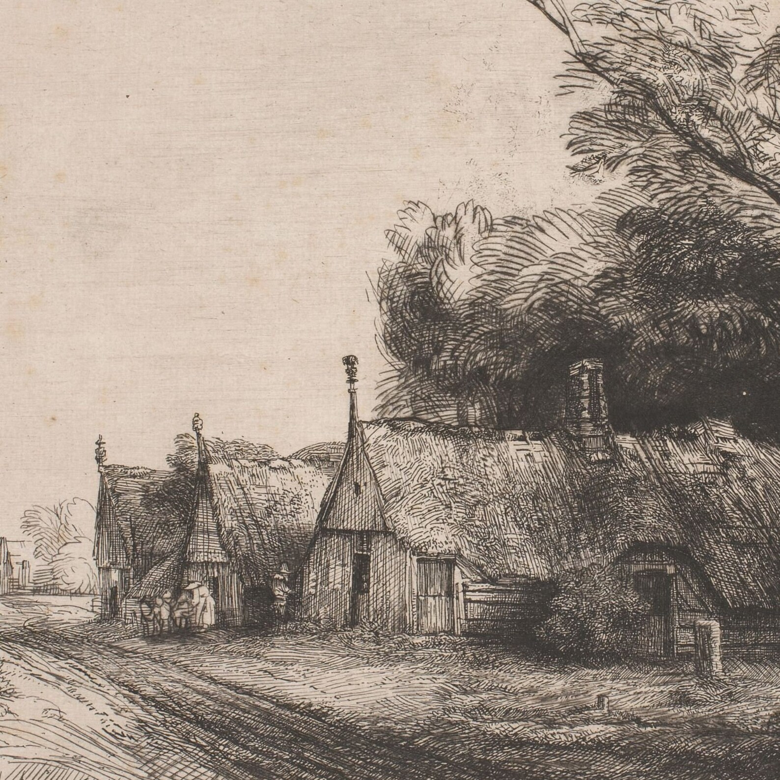 Vintage Etching Countryside Landscape | Neutral Tone Print | Antique ...