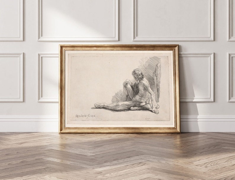 Vintage Male Model Drawing Figure Study Sketch European - Etsy