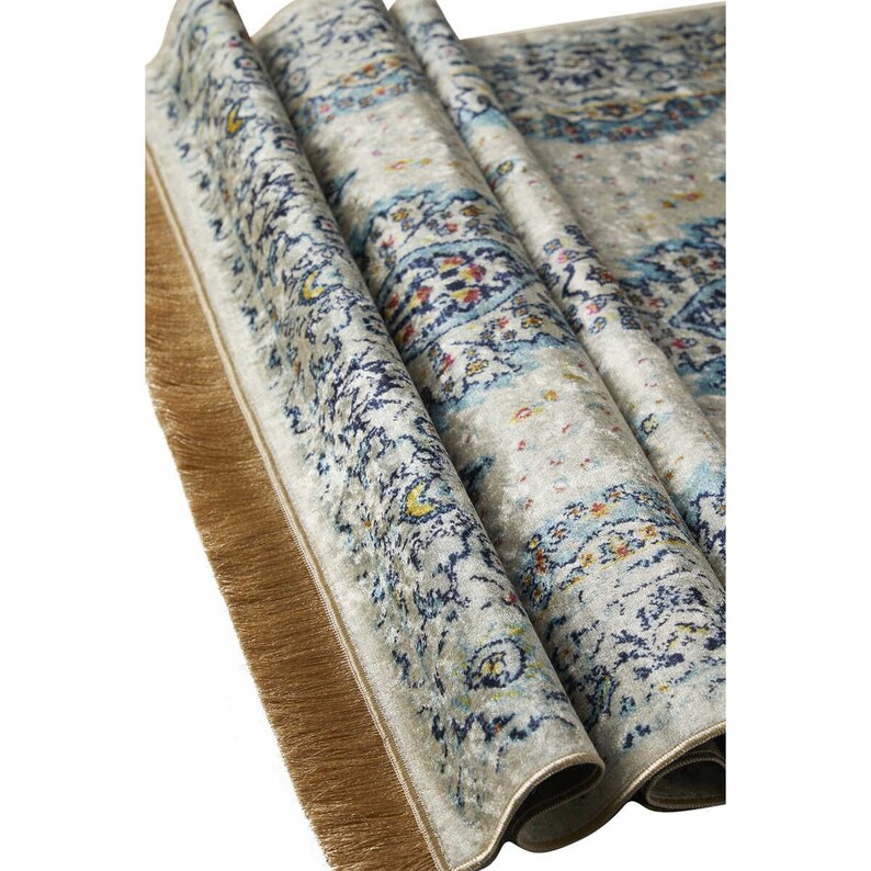 Muslim Prayer Rug Turkish Velvet Islamic Praying Mat for Men, Women ...