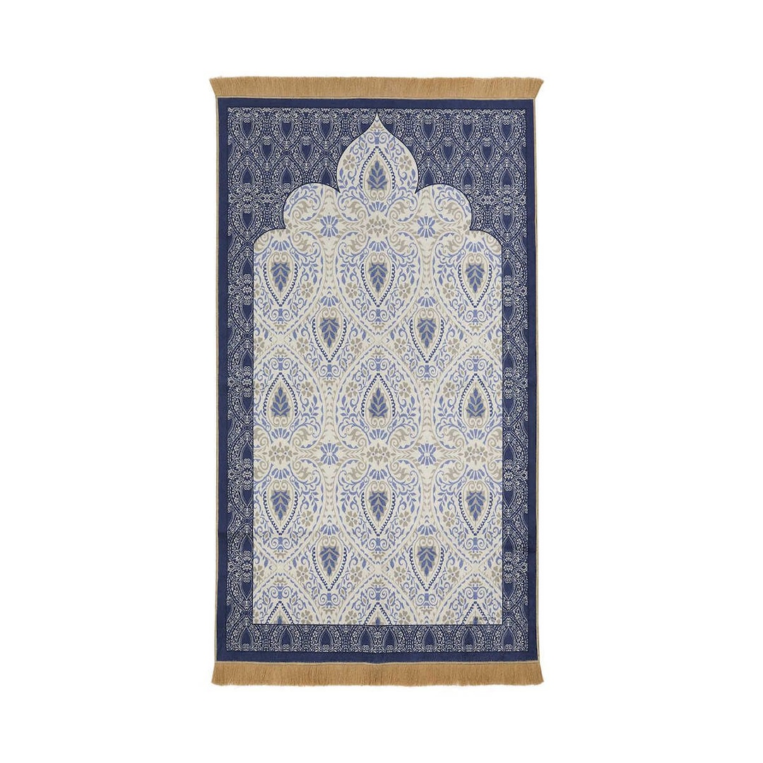 Navy Blue Luxury Prayer Rug Prayer Rug for Muslim Prayer - Etsy