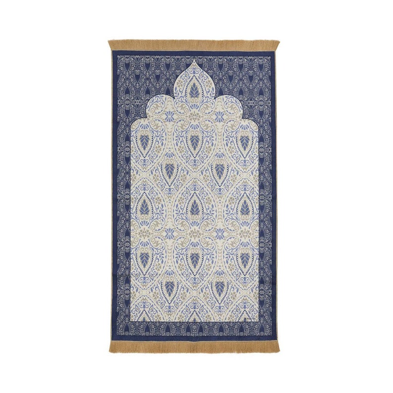 Navy Blue Luxury Prayer Rug Prayer Rug for Muslim Prayer - Etsy