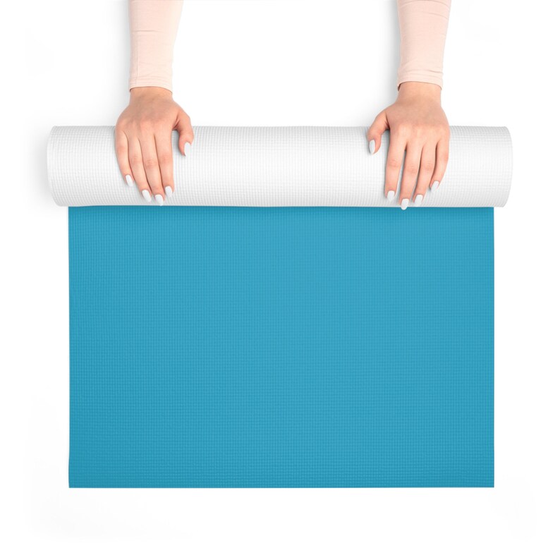 Blue Yoga Mat, Pilates Mat, Fitness Pad, Meditation Mat, Spiritual ...