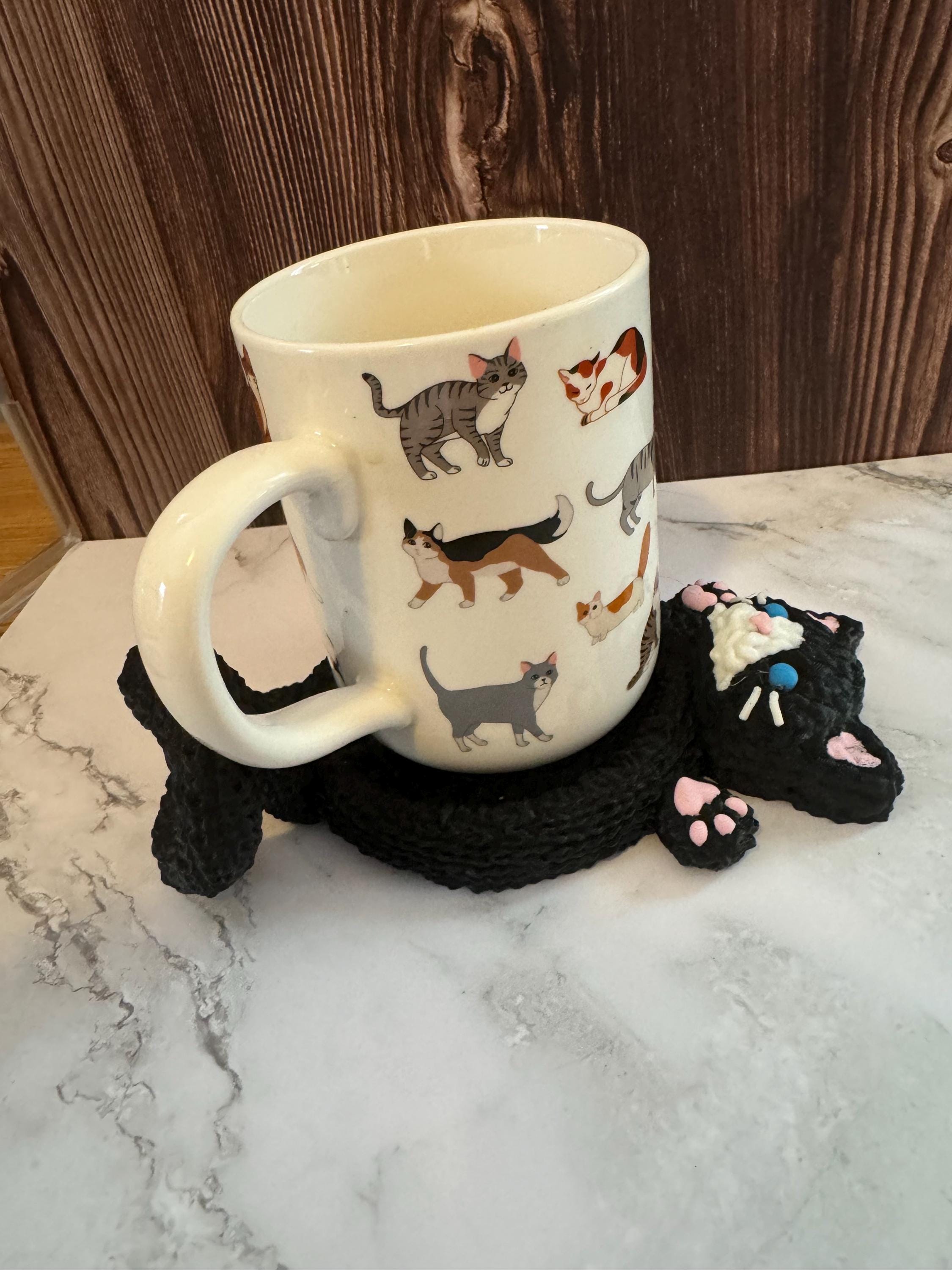 3D Printed Knitted Kitty Cat Coasters - Etsy