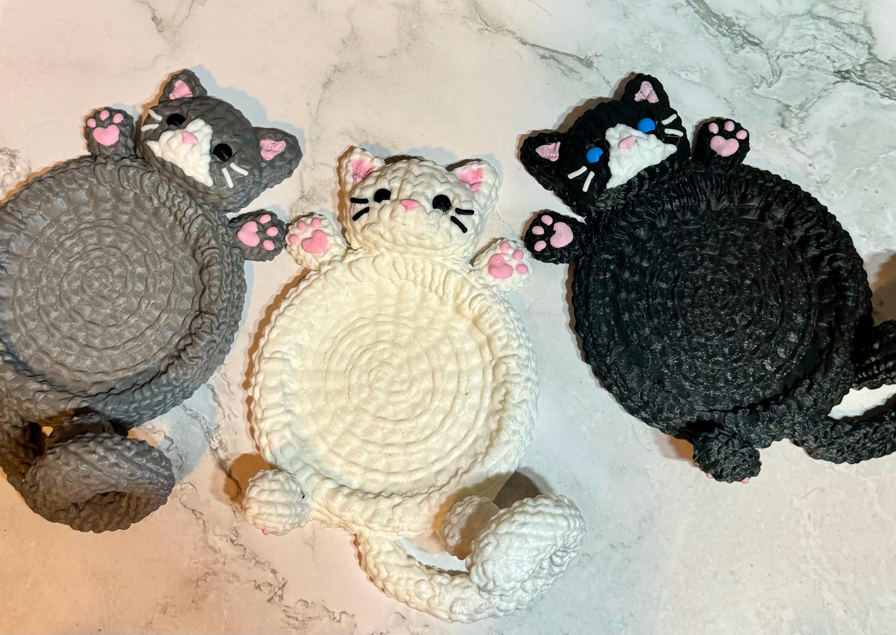 3D Printed Knitted Kitty Cat Coasters - Etsy