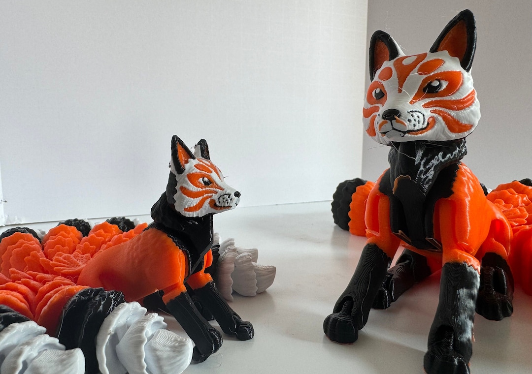 Articulated 3D Printed Multi-color Kitsune - Etsy