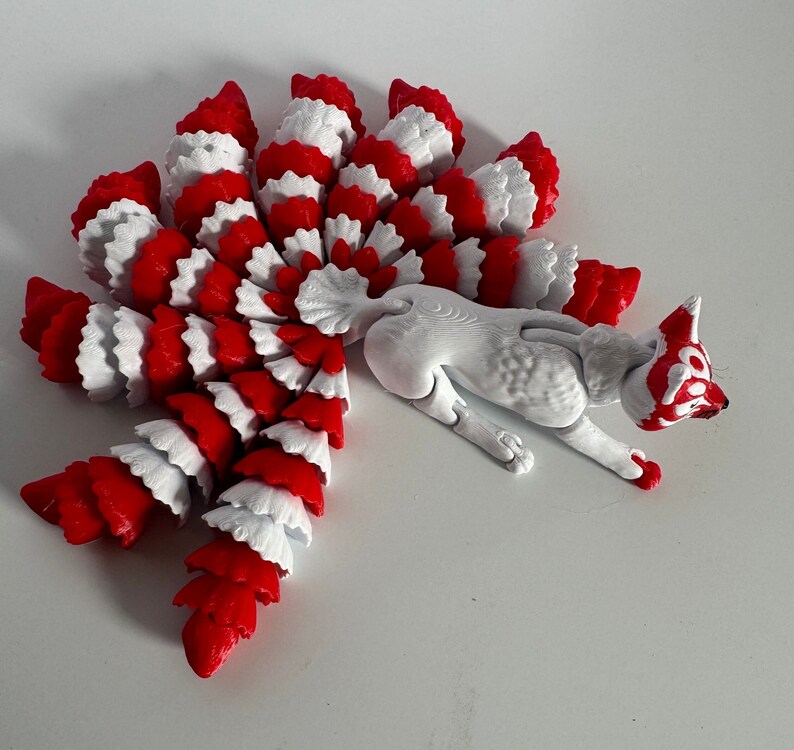 Articulated 3D Printed Multi-color Kitsune - Etsy