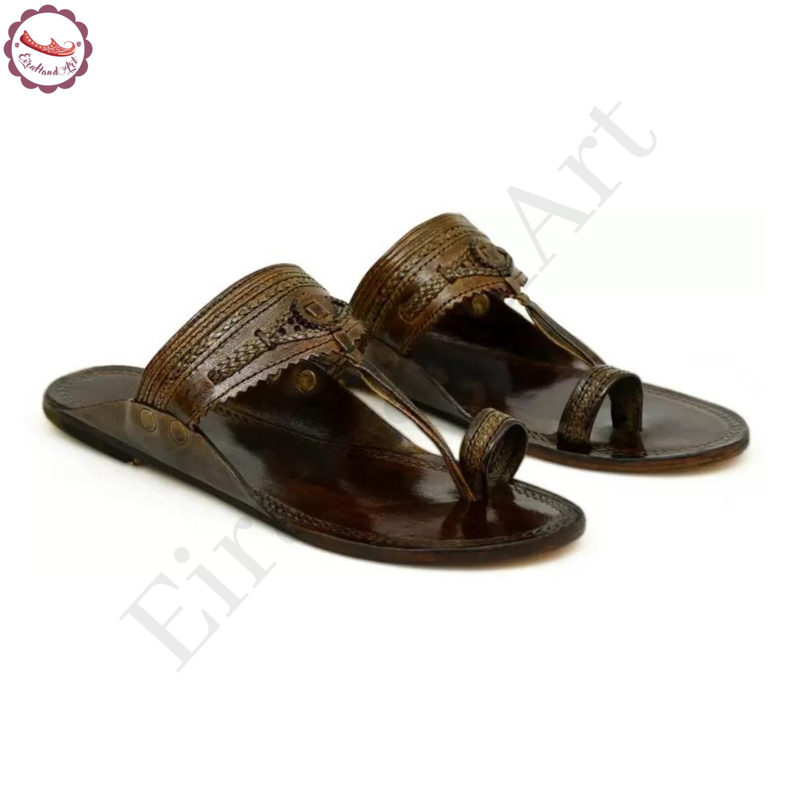 Indian Kolhapuri Chappal | Flats Footwear Slipper |sandals Ethnic Shoes ...